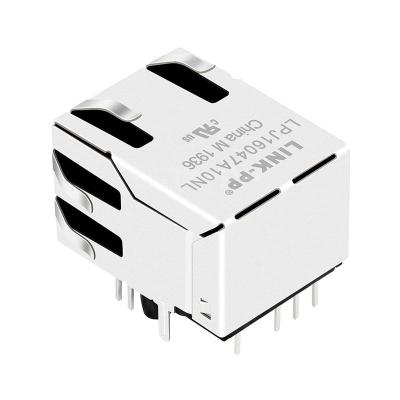 Cina LPJ16047A10NL Single Port Rj45 Connector Rectifier Bridge 10/100 Base-T Led giallo/verde in vendita