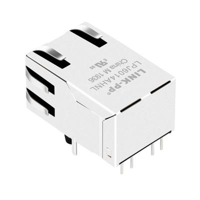 中国 LPJ6014AHNL 10/100 Base-T Tab Up グリーン/イエロー LED シングルポート シールド RJ45 ジャック モジュール 販売のため