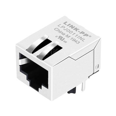 Cina LPJ0011INL 10/100 Base-T Tab Down senza LED Single Port 8 Pin Magnetico RJ45 connettore in vendita