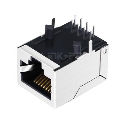 China LPJ0011INL 10/100 Base-T Tab Down zonder Led Single Port 8 Pin Magnetische RJ45 Connector Te koop