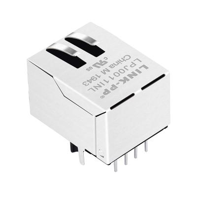 China LPJ0011INL 10/100 Base-T Tab Down zonder Led Single Port 8 Pin Magnetische RJ45 Connector Te koop