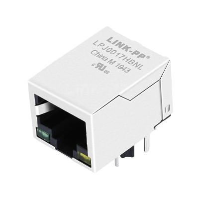 Cina LPJ0017HBNL 10/100 Base-T Tab Down Verde/Giallo Led Single Port 8 Pin RJ45 Jack Modulo in vendita