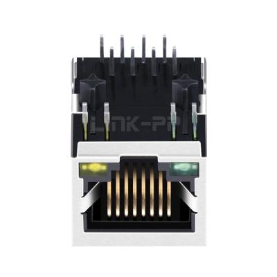Cina LPJ0017HBNL 10/100 Base-T Tab Down Verde/Giallo Led Single Port 8 Pin RJ45 Jack Modulo in vendita