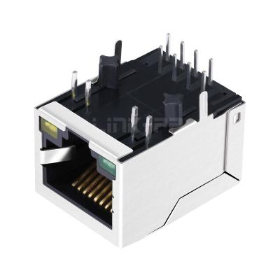Cina LPJ0017HBNL 10/100 Base-T Tab Down Verde/Giallo Led Single Port 8 Pin RJ45 Jack Modulo in vendita