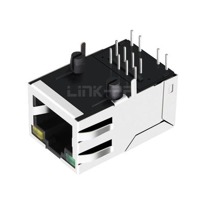 Cina Pulse J1012F21RNL Compatibile LINK-PP LPJ1012APNL 10/100 Base-T Tab Up Verde/Giallo Led Single Port Cat5e Jack RJ 45 connettori in vendita