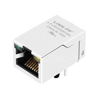 Cina LPJ6026BHNL 10/100 Base-T Verde/Giallo LED Tab UP 1 Port RJ45 Jack modulare con magnetismo in vendita