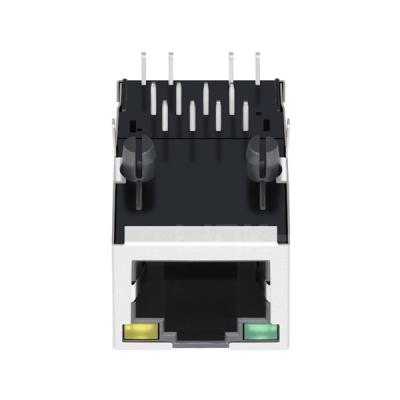Cina LPJ6026BHNL 10/100 Base-T Verde/Giallo LED Tab UP 1 Port RJ45 Jack modulare con magnetismo in vendita