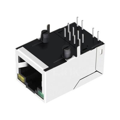 Cina LPJ6026BHNL 10/100 Base-T Verde/Giallo LED Tab UP 1 Port RJ45 Jack modulare con magnetismo in vendita