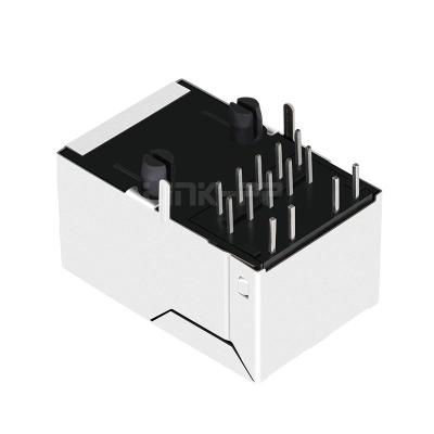 Cina LPJ6049BGNL 10/100 Base-T RJ45 PoE Jack magnetici Single Port Tab Up Giallo/Verde Led in vendita