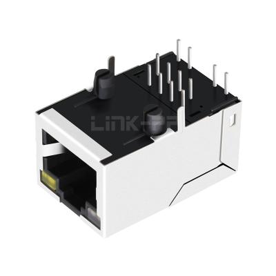 Cina LPJ2011BONL 10/100 Base-T Tab Up Orange&Green/Yellow Led Single Port Ethernet RJ45 connettore in vendita