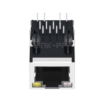 Cina LPJ2011BONL 10/100 Base-T Tab Up Orange&Green/Yellow Led Single Port Ethernet RJ45 connettore in vendita