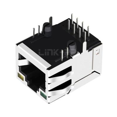 Cina LPJ16211AENL 10/100 Base-T Tab Down Verde/Giallo Led Single Port 8 Pin RJ45 connettore in vendita
