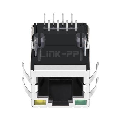 Cina LPJ16211AENL 10/100 Base-T Tab Down Verde/Giallo Led Single Port 8 Pin RJ45 connettore in vendita
