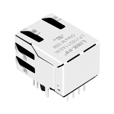 Cina LPJ16211AENL 10/100 Base-T Tab Down Verde/Giallo Led Single Port 8 Pin RJ45 connettore in vendita