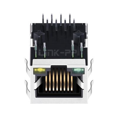 Cina LPJ0073ABNL 10/100 Base-T Tab Down Connettore RJ45 a porta singola a LED verde/giallo in vendita
