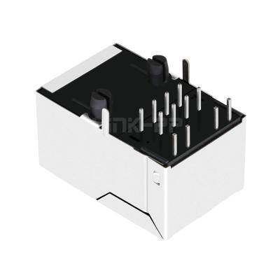 Cina LPJ1012BGNL 10/100 Base-T Ethernet RJ45 Magnetics Jack Single Port Tab Up Giallo/Verde Led in vendita