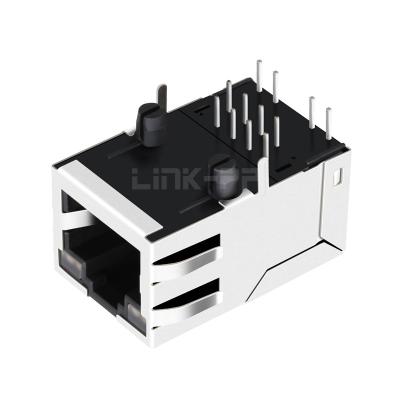 Cina LINK-PP LPJ6004A47NL 10/100 Base-T Tab Up 1x1 Port RJ45 connettore LED giallo e verde/giallo e verde in vendita