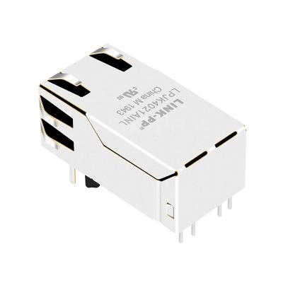 Cina LPJK4021AINL 10/100 Base-T Tab Up Giallo&Verde/Verde Led Single Port Ethernet Lan RJ45 connettore in vendita