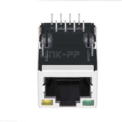中国 LPJ16614BENL 10/100 Base-T Tab Up グリーン/イエロー LEDシングルポートイーサネット RJ45コネクタ 販売のため
