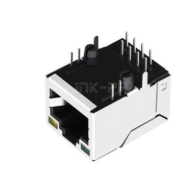 中国 LPJ16614BENL 10/100 Base-T Tab Up グリーン/イエロー LEDシングルポートイーサネット RJ45コネクタ 販売のため