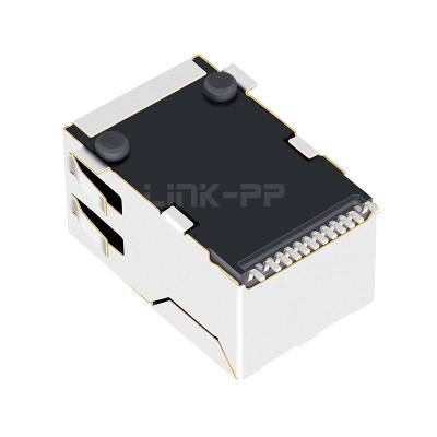中国 LPJ19662AANL 10/100 Base-T タブアップ 黄色/緑色 LEDシングルポート RJ45 マグネットジャック 販売のため