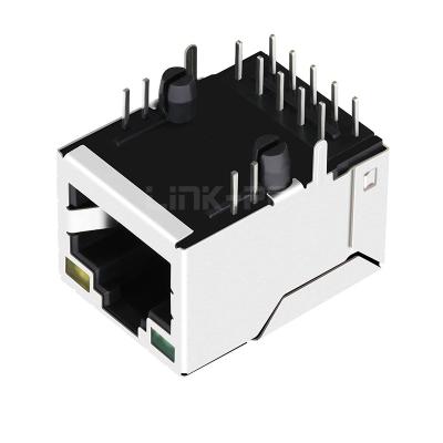 中国 ARJM11D7-104-AB-EW2 コンパティブル LINK-PP LPJ16668BENL 10/100 ベース-T タブ UP グリーン/イエロー LED 1 ポート PoE+ RJ45 コンネクタ 販売のため