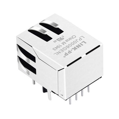 Cina LPJ0006GENL 10/100 Base-T Tab Down 1x1 Port RJ45 connettore magnetico con LED verde/giallo in vendita