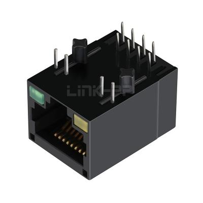 Cina LPJ0012NDNL 10/100 Base-T Tab Down Giallo/verde Led 1x1 Port Non schermata RJ45 Jack in vendita