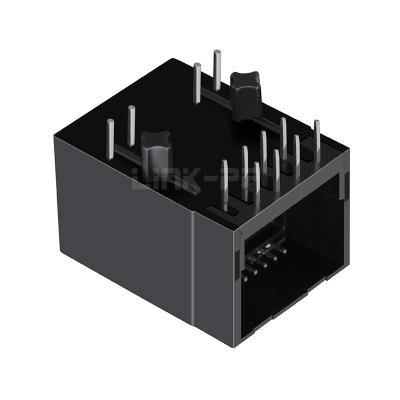 Cina LPJ0012NDNL 10/100 Base-T Tab Down Giallo/verde Led 1x1 Port Non schermata RJ45 Jack in vendita