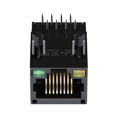 Cina LPJ0012NDNL 10/100 Base-T Tab Down Giallo/verde Led 1x1 Port Non schermata RJ45 Jack in vendita