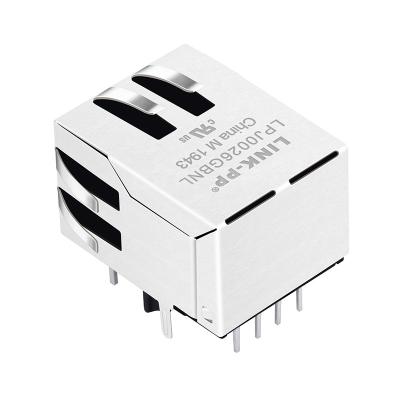 Cina LPJ0026GBNL 10/100 Base-T Tab Down Verde/Giallo Led 1x1 Port Cat5e RJ45 Attraverso connettore in vendita