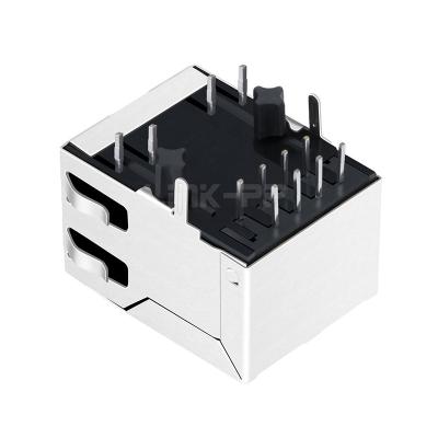 Cina LPJ0026GBNL 10/100 Base-T Tab Down Verde/Giallo Led 1x1 Port Cat5e RJ45 Attraverso connettore in vendita