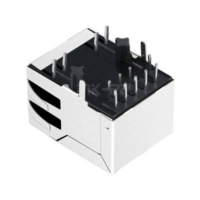 中国 LPJ0112GDNL 10/100 ベース-T タブダウン シングルポート リキティファーのダイオード POE RJ45 コンネクタを通過 LED 黄色/緑 販売のため