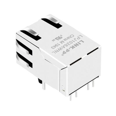 Cina LPJ1026AWNL 10/100 Base-T Tab Up 1x1 Port RJ45 Connector femminile con LED verde/verde in vendita
