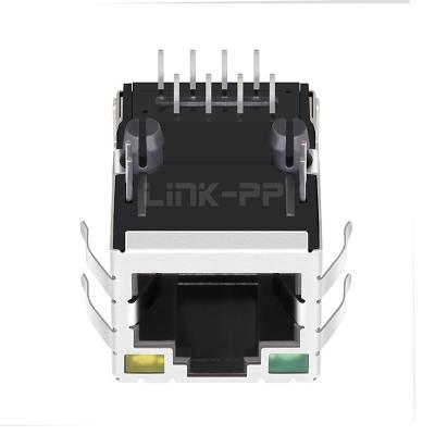 Cina LPJ16614-9AENL 10/100 Base-T Tab Up Single Port Magnetico RJ45 Jack con LED verde/giallo in vendita