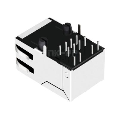 Cina LPJ1052A80NL 10/100 Base-T Tab UP Connessione femminile RJ45 protetta a porta singola a LED rosso/verde in vendita
