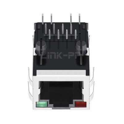 Cina LPJ1052A80NL 10/100 Base-T Tab UP Connessione femminile RJ45 protetta a porta singola a LED rosso/verde in vendita