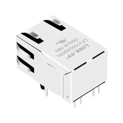 Cina LPJ1052A80NL 10/100 Base-T Tab UP Connessione femminile RJ45 protetta a porta singola a LED rosso/verde in vendita