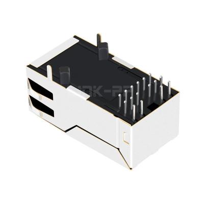 Cina LPJK0010AHNL 10/100 Base-T Tab Up Verde/Giallo Led 1x1 Port POE RJ45 Network Jack in vendita