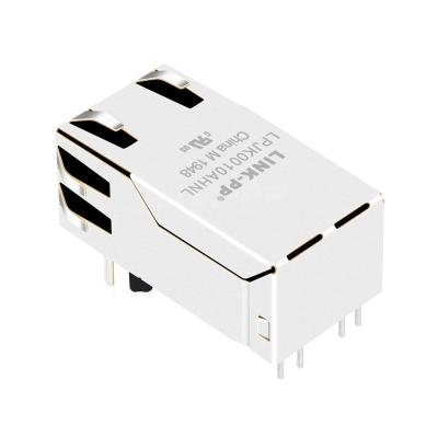 Cina LPJK0010AHNL 10/100 Base-T Tab Up Verde/Giallo Led 1x1 Port POE RJ45 Network Jack in vendita