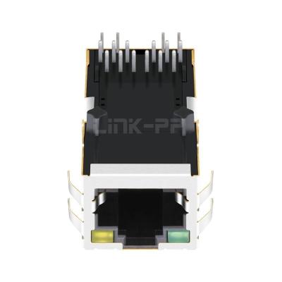 Cina LPJK0010AHNL 10/100 Base-T Tab Up Verde/Giallo Led 1x1 Port POE RJ45 Network Jack in vendita