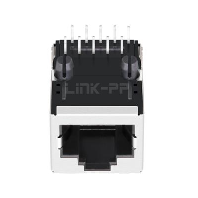 中国 LPJ16204DNL 10/100 ベース-T タブ UP 無LEDシングルポート PoE RJ45 女性接続器 販売のため