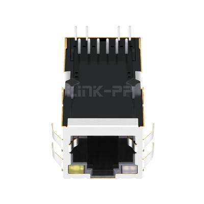 Cina 0875-1X1T-P2 10/100 Base-T Tab Up Single Port Rj45 jack connettore integrato con LED arancione e verde/giallo in vendita