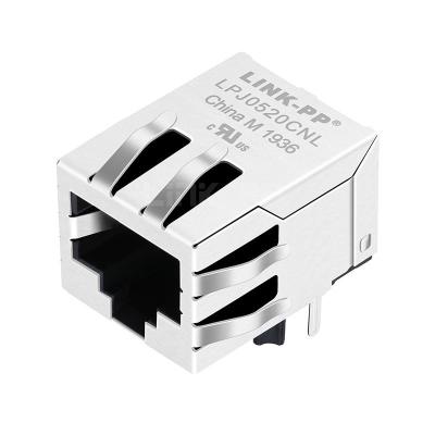 China LPJ0520CNL 10/100 Base-T Tab Down sem LED Single Port RJ45 Socket Female Connector à venda