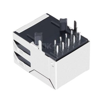 Cina LPJ0049CNL RJ45 Magjack Connector con PoE 10/100 Base-T Single Port Tab Down senza LED in vendita