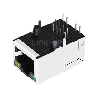 Cina LPJ1011BBNL 100 Base-T Single Port RJ45 Jack con trasformer Tab Up Verde/Giallo Led in vendita