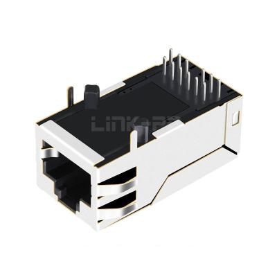 中国 LPJK0013CNL 10/100 ベース-T タブアップ 無LED 1x1 ポート POE RJ45 ジャック 長さ 33.02mm 販売のため