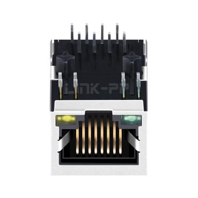 Cina LPJ0011HENL 10/100 Base-T connettore RJ45 integrato a porta singola tab Down verde/giallo LED in vendita