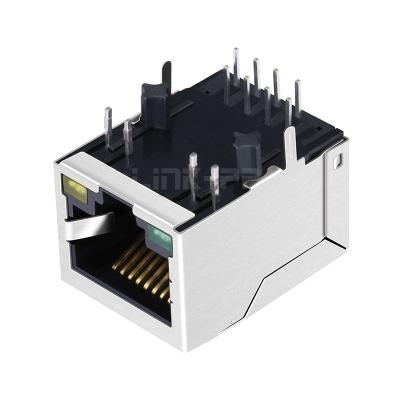 Cina LPJ0011HENL 10/100 Base-T connettore RJ45 integrato a porta singola tab Down verde/giallo LED in vendita