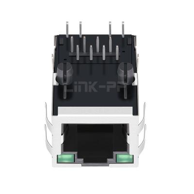 中国 LPJ6014AWNL 10/100 Base-T シングルポート RJ45 ジャック トランスフォーマータブアップ グリーン/グリーン LED 販売のため